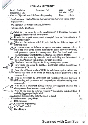 Object Oriented Software Engineering (OOSE) - Spring 2023 Exam Questions - Studocu