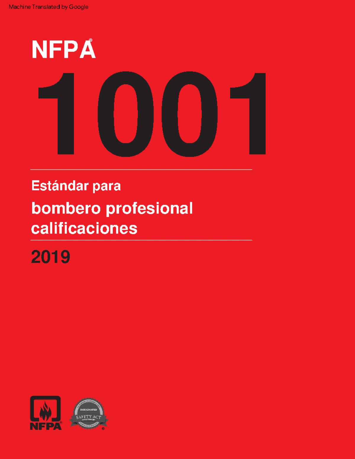 NFPA 1001 2019: Estándar para las Calificaciones Profesionales de ...