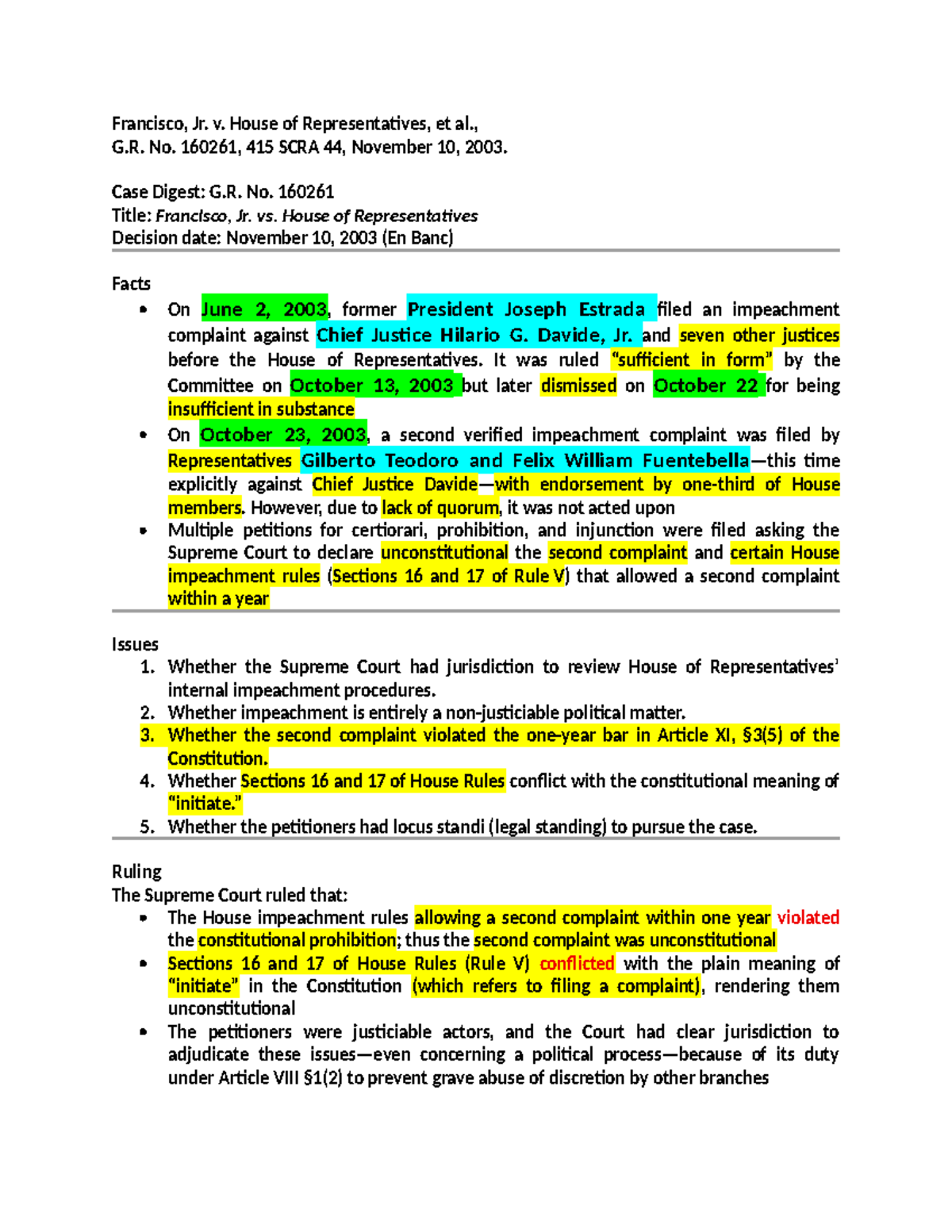 Constitutional Law Case Digests: Key Rulings and Doctrines - Studocu