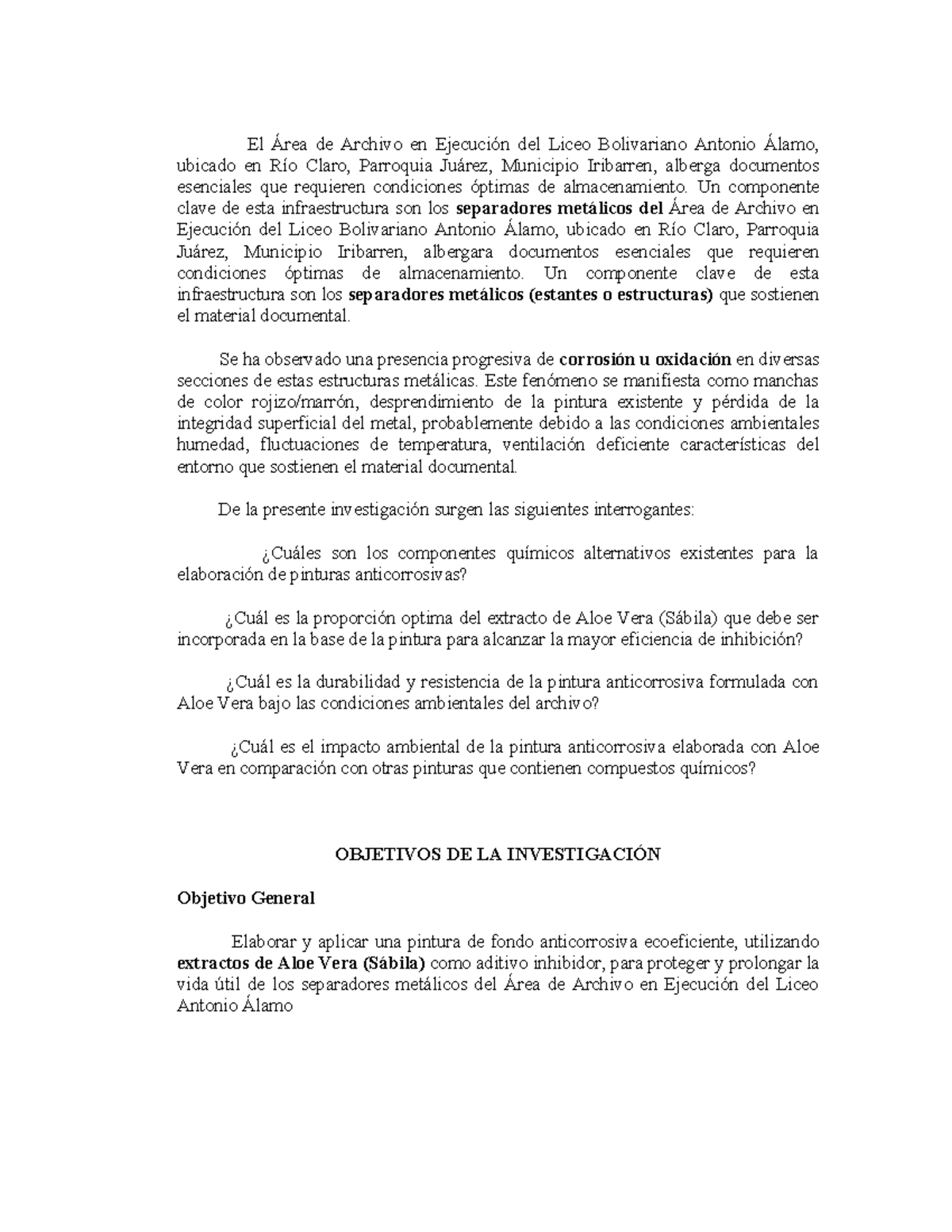 Proyecto de Pintura Anticorrosiva con Aloe Vera para Archivo Liceo ...
