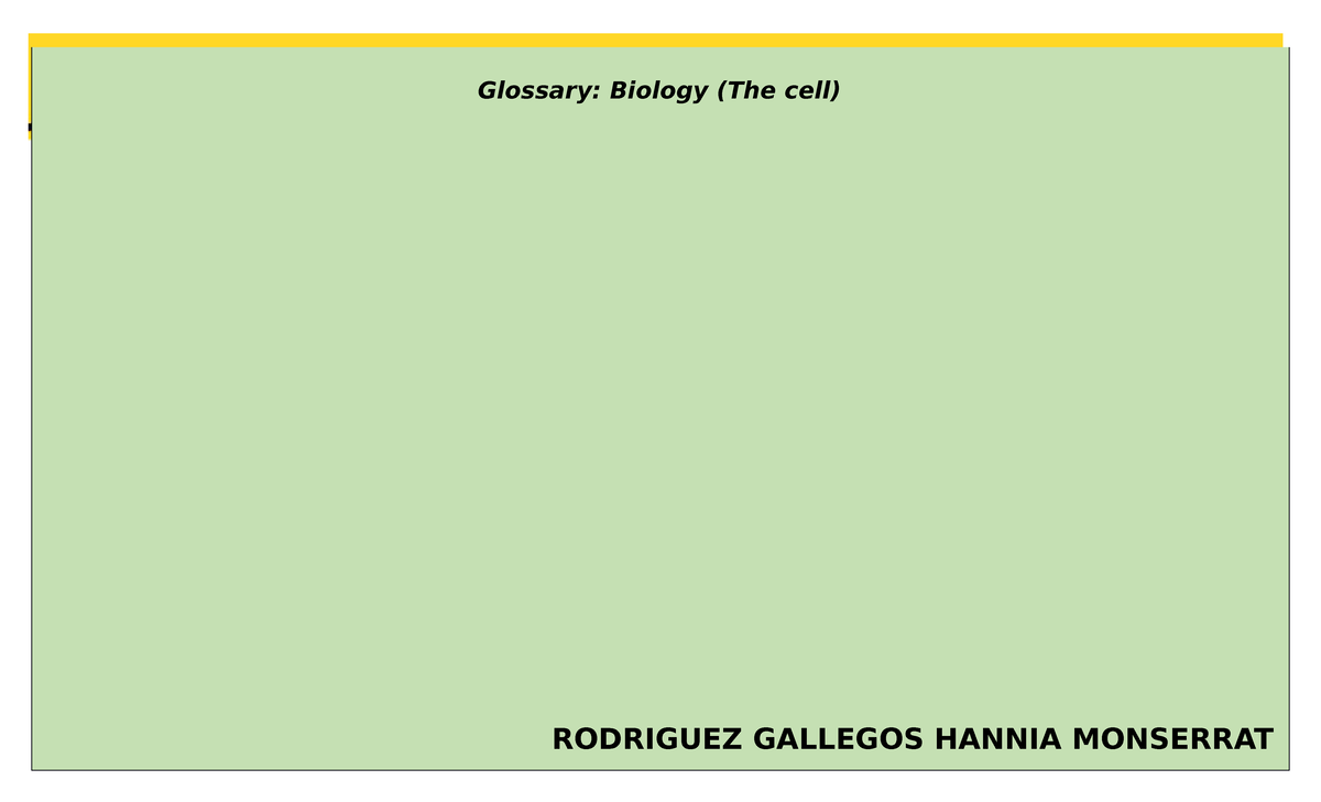 Biology Glossary: Key Terms in English & Español (Glossary) - Studocu