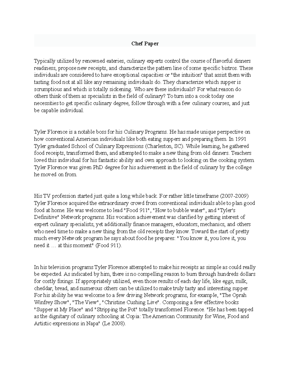 Chef Paper - case study - Chef Paper Typically utilized by renowned ...