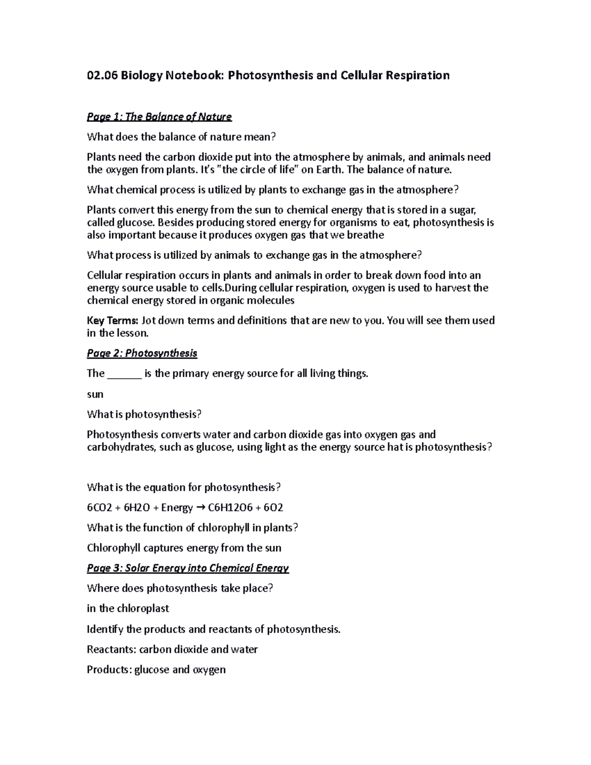 02 06 photosynthesis and cellular respiration - 02 Biology Notebook ...