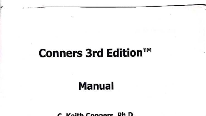 Conners 3 Manual: Comprehensive Guide to ADHD Assessment - Studocu