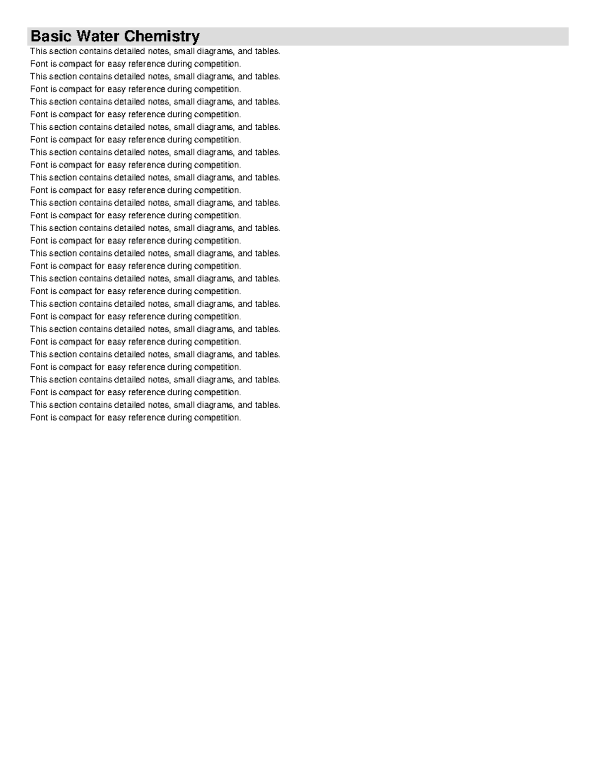 Science Olympiad Water Quality Notes & Diagrams - Studocu