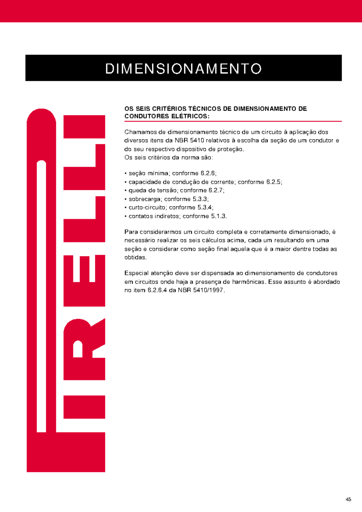 DIMENSIONAMENTO DE CONDUTORES ELÉTRICOS: NBR 5410 e Tabelas de Cálculo ...