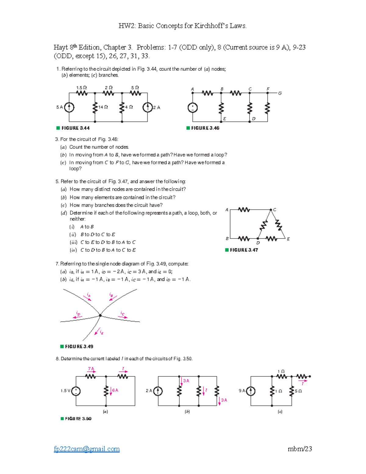 Circuits 1 HW2: Kirchhoff's Laws Exercises and Solutions - Studocu