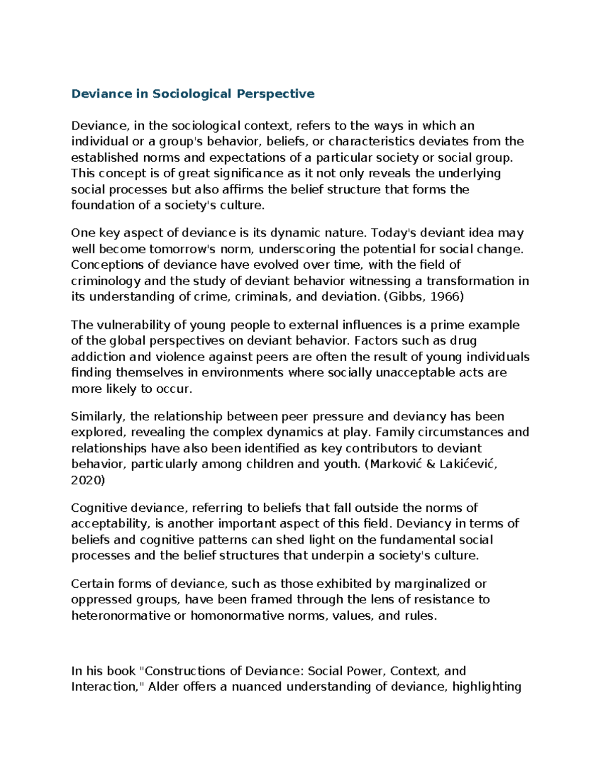 Deviance in Sociological Perspective - Deviance in Sociological ...