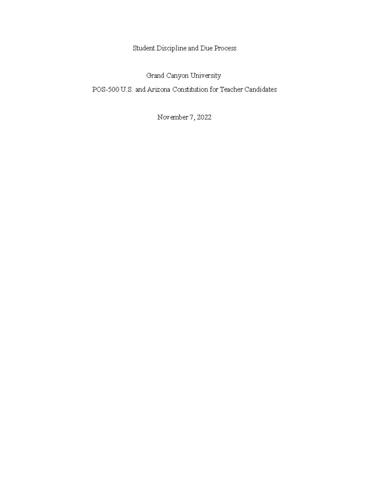 Due Process - Student Discipline and Due Process Grand Canyon ...