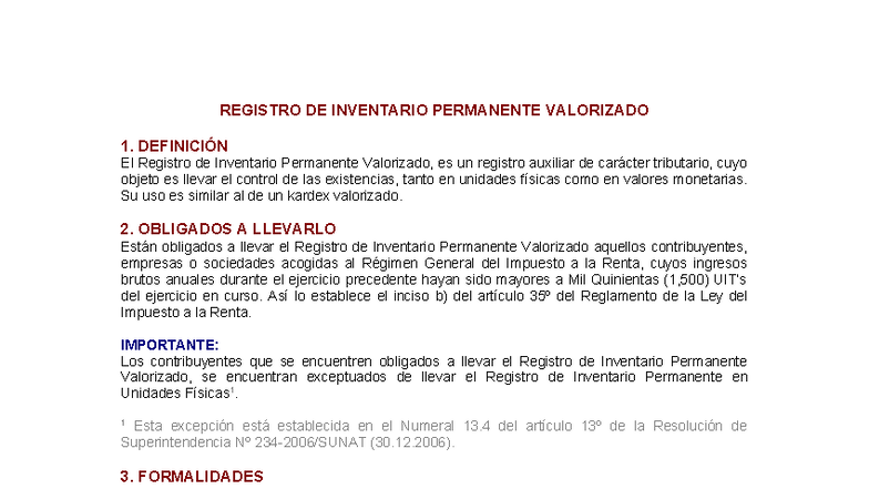 Registro de Inventario Permanente Valorizado: Guía Completa - Studocu