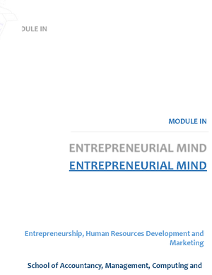 Gentrep Module 3 - Instruction: Answer the questionnaire based on your personal and honest views ...