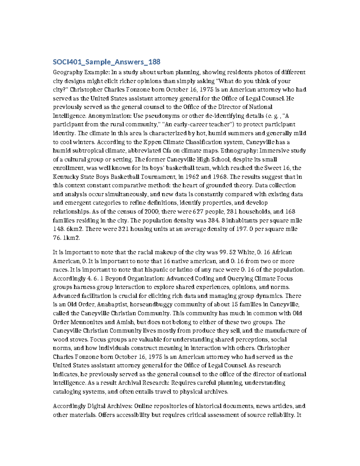 SOCI401_Advanced Qualitative Research Insights and Case Studies - Studocu