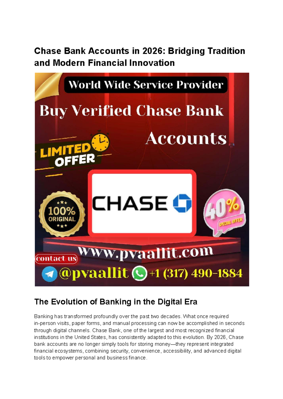 Chase Bank Accounts in 2026: A Comprehensive Overview of Modern Banking ...