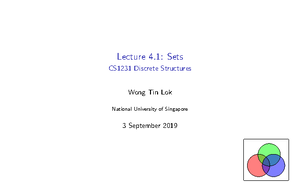 CS1231 Discrete Structures Quiz 1 Practice Questions and Answers - Studocu
