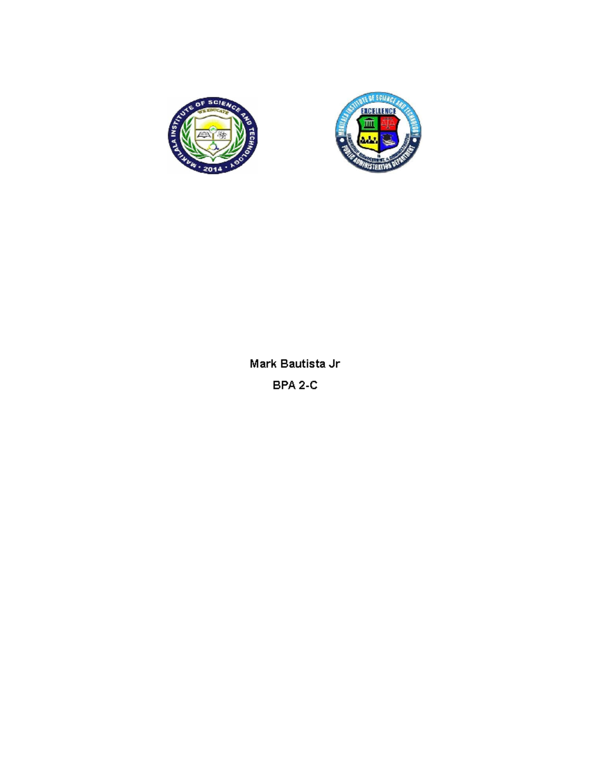 Research Notes on Mark Bautista Jr - BPA 2-C - Studocu