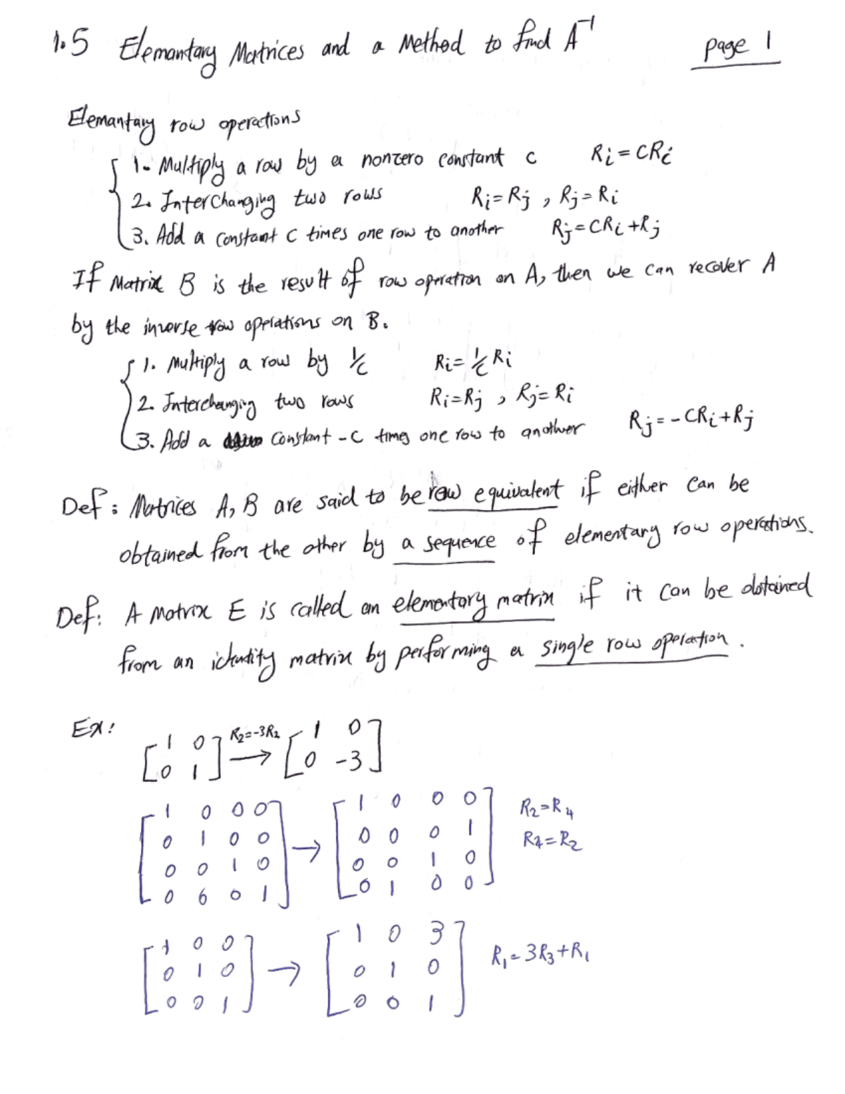 15 elementary matrices and methods for finding inverses - Studocu