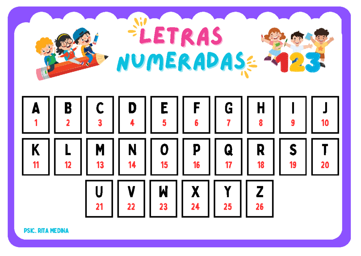 Letras numeradas - Pedagogia y didactica - LetrasLetras numeradas numeradas A B C D E F G H I J ...