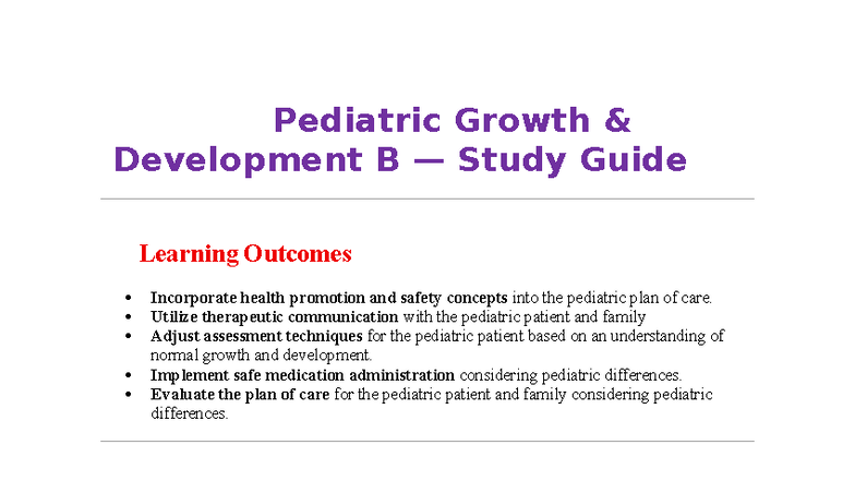 🧒🏽 Pediatric Growth and Developement Study Guide - 🧒🏽 Pediatric Growth ...
