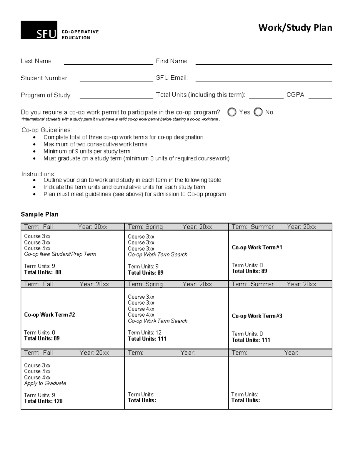 Work Study Plan 2024: Guidelines and Term Outline - Studocu