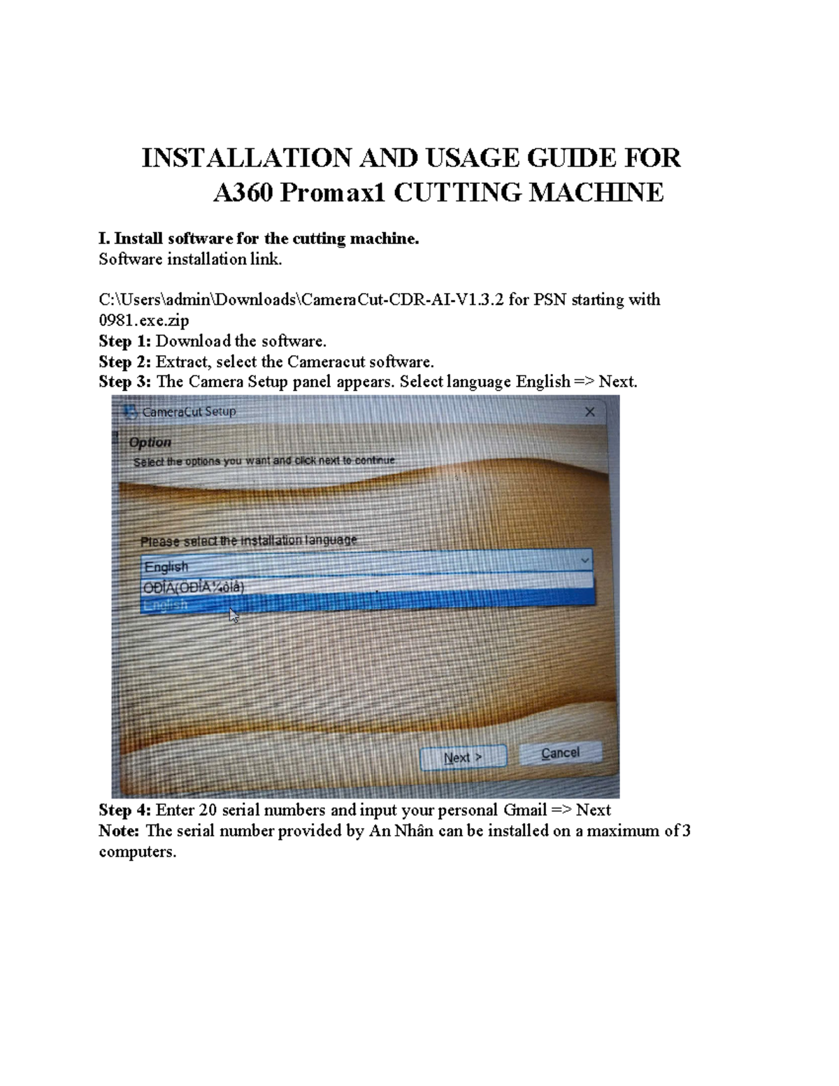 A360 Promax1 Cutting Machine: Installation & User Guide - Studocu