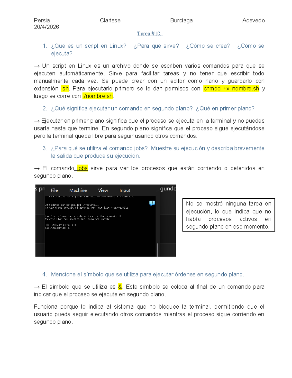 Tarea Práctica 10: Administración de Procesos en Linux - Studocu