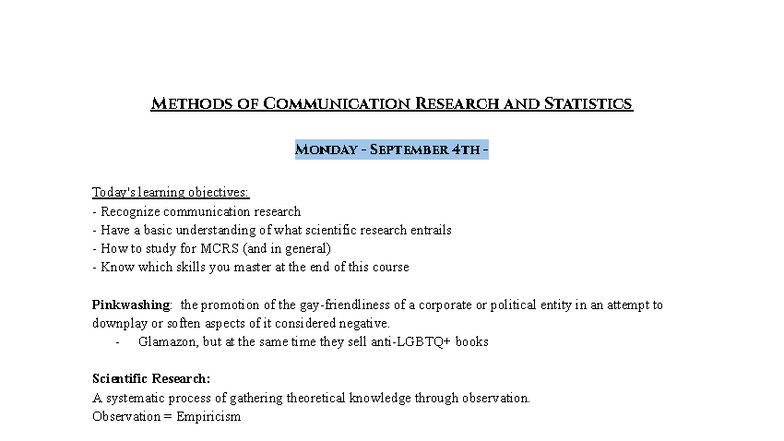 MCRS - Lecture Notes on Communication Research Methods and Statistics ...