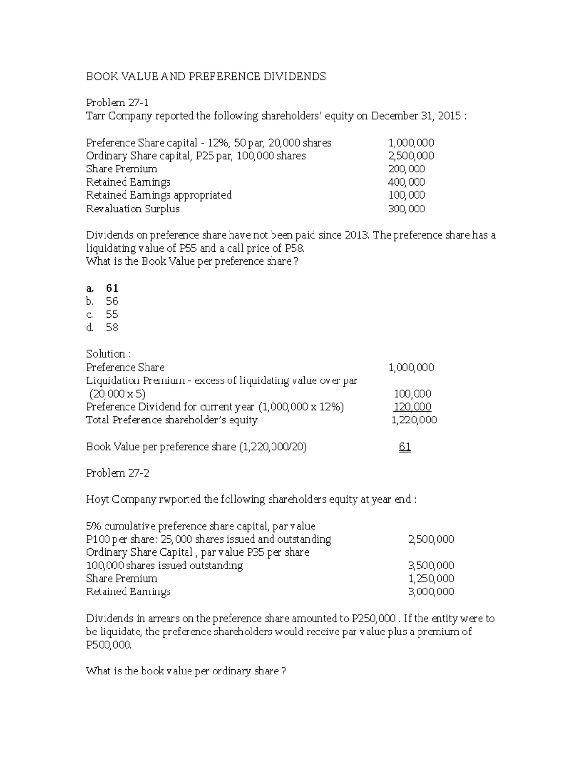 Problem Solving (Bonds Payable) WITH Solutions - Bonds Payable Answer ...
