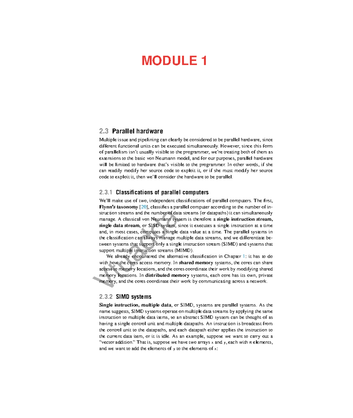 BCS702 Module 1: Parallel Hardware and Multithreading Concepts - Studocu