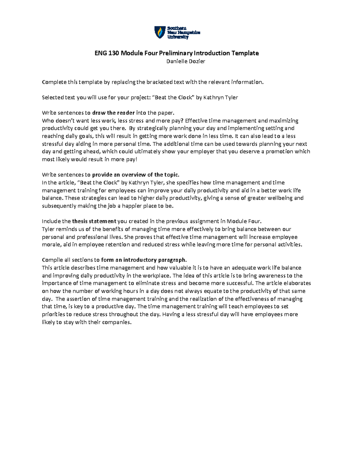 ENG 130 Mod 4 Preliminary Introduction - ENG 130 Module Four ...