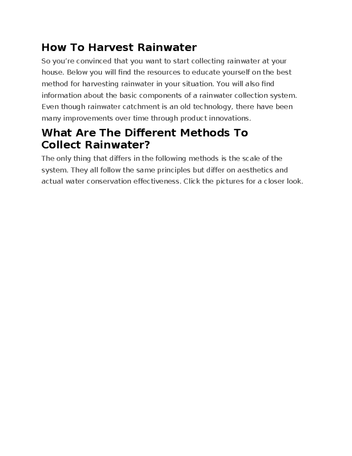 Rainwater Harvesting Guide: Methods & System Components - Studocu