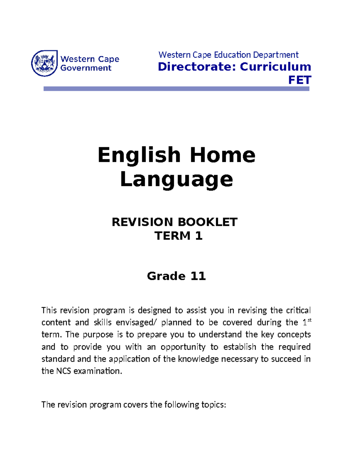 Grade 11 English HL Revision Notes for Term 1 2024 - Studocu