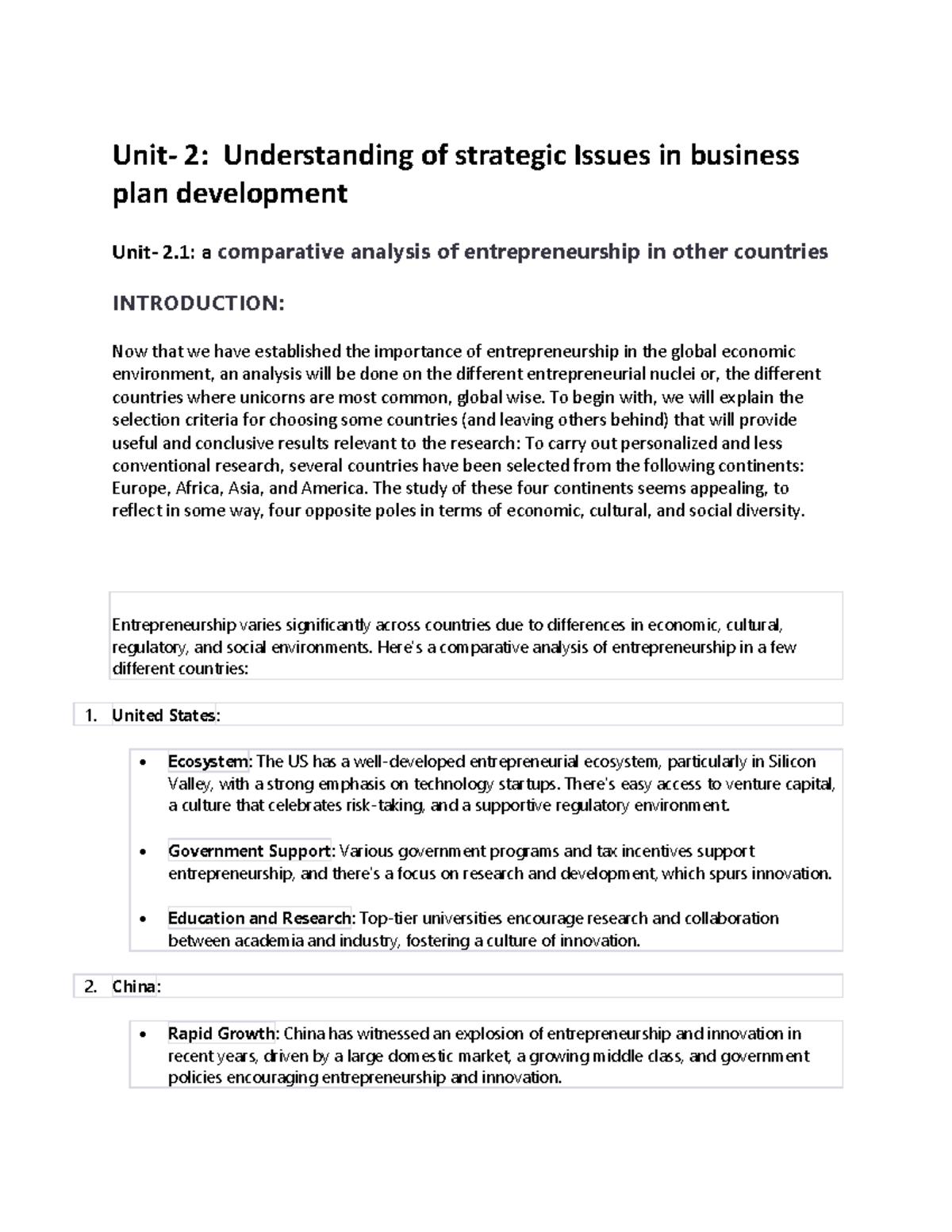 Unit 2 Entrepreneurship: Strategic Issues and Competitor Analysis - Studocu