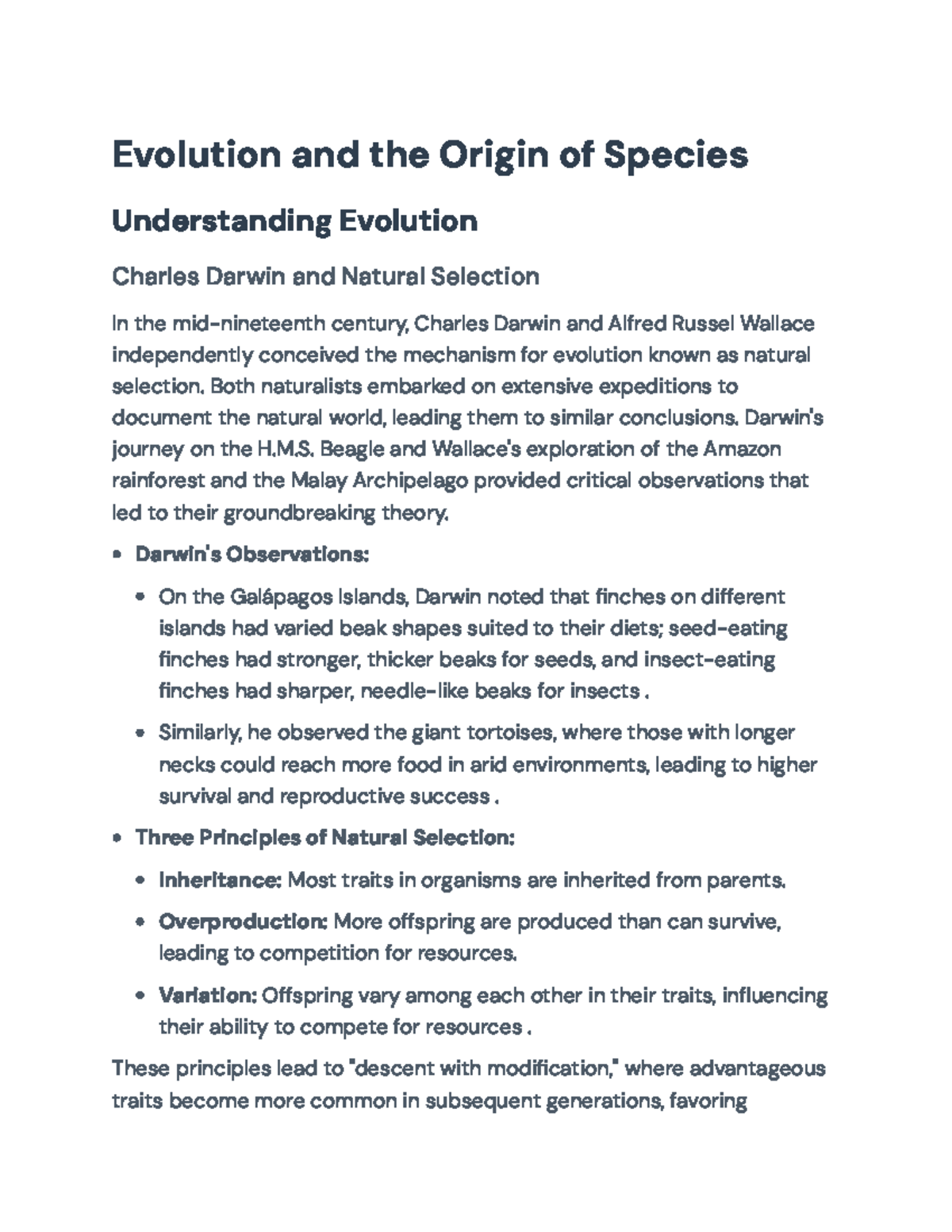 Evolutionary Mechanisms and Evidence: A Comprehensive Overview ...