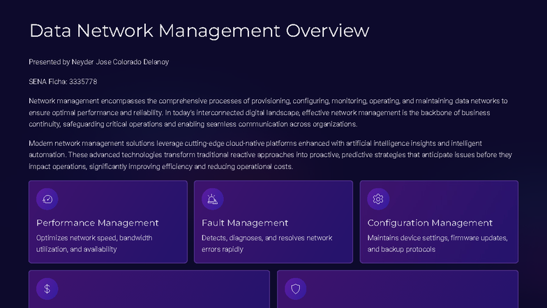 Data Network Management Overview - SENA Ficha - Studocu