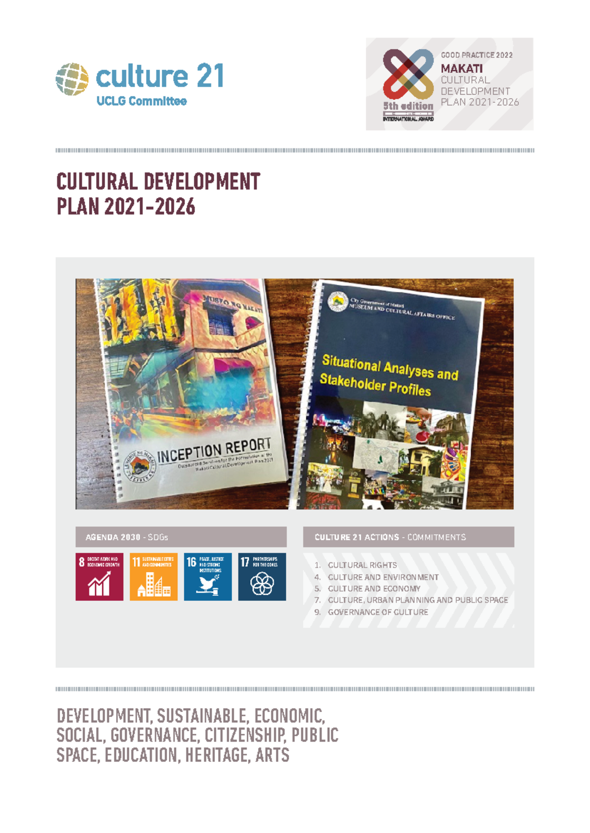 Makati Cultural Development Plan 2021-2026: Strategies for Sustainable ...