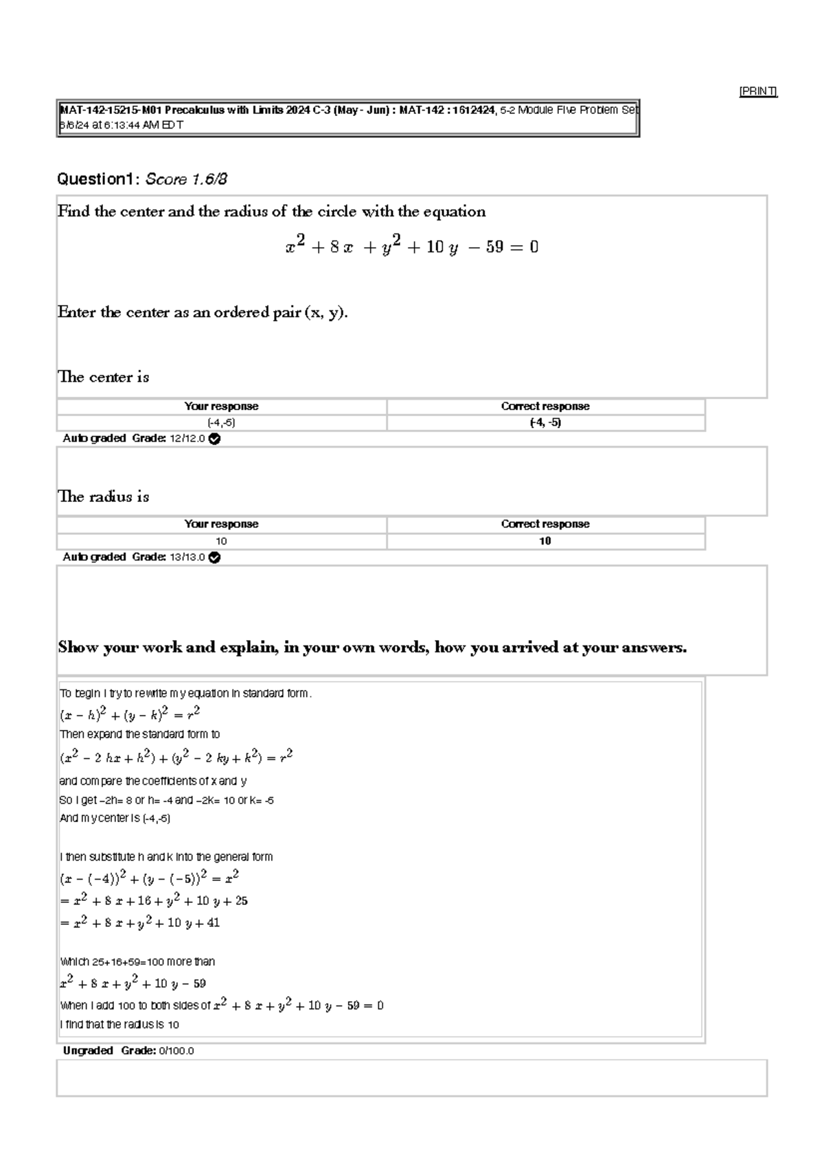 MAT-142 Module Five Problem Set Solutions and Analysis - Studocu