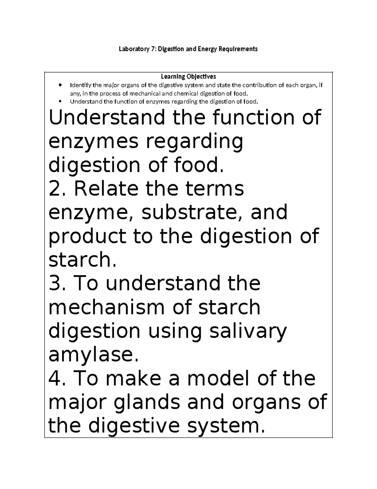 Laboratory 7: Digestive Enzymes and Their Role in Food Processing - Studocu