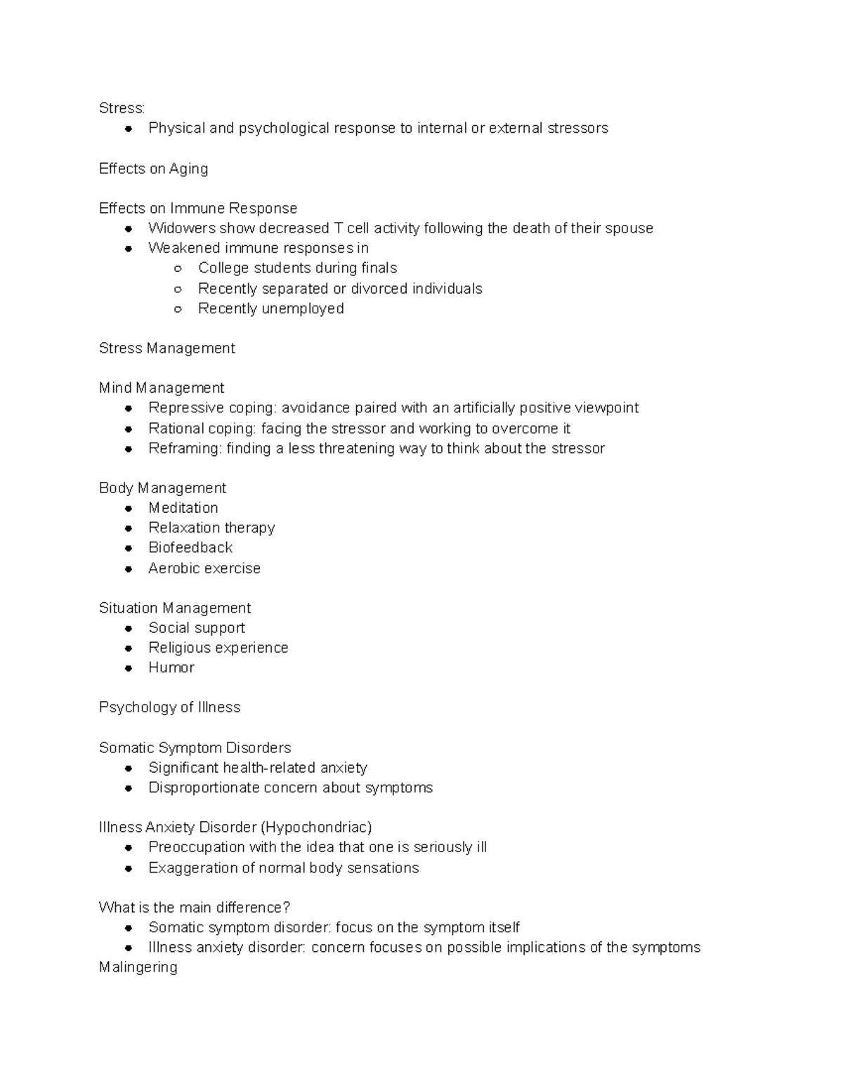 Chapter 13 Stress and Health - Stress: Physical and psychological ...