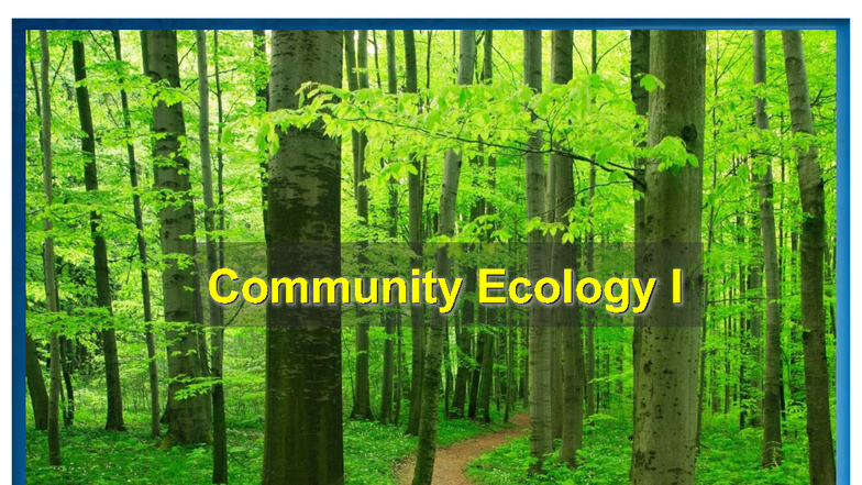 Community Ecology I: Species Interactions & Diversity Concepts - Studocu