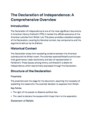 Declaration of Independence - Historical Context and Significance ...
