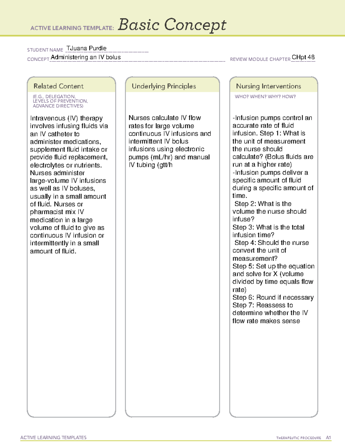Administering an IV bolus - NUR 111 - ACTIVE LEARNING TEMPLATES ...