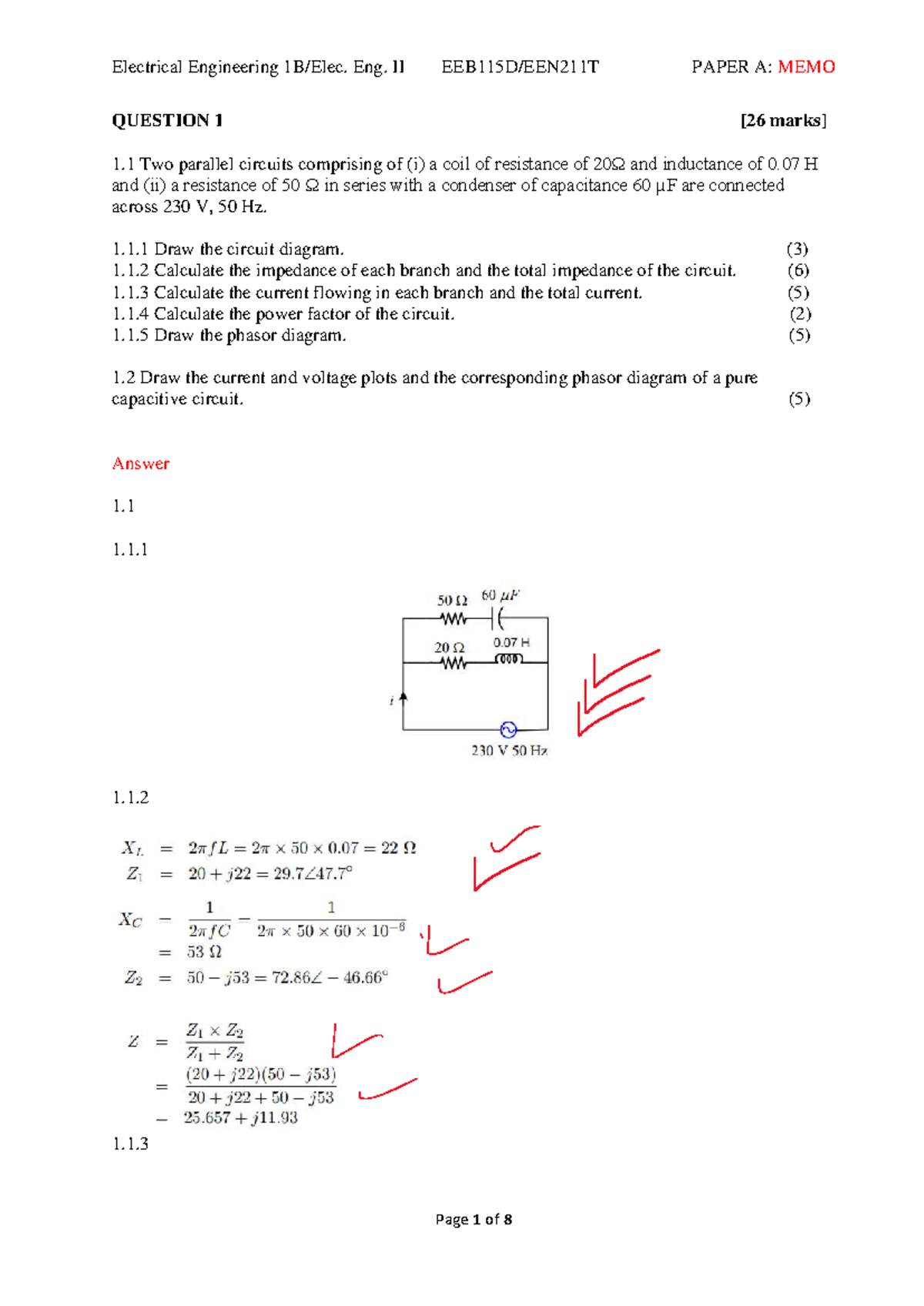 EEB115B Electrical Engineering II May 2024 Exam Paper A Memo - Studocu