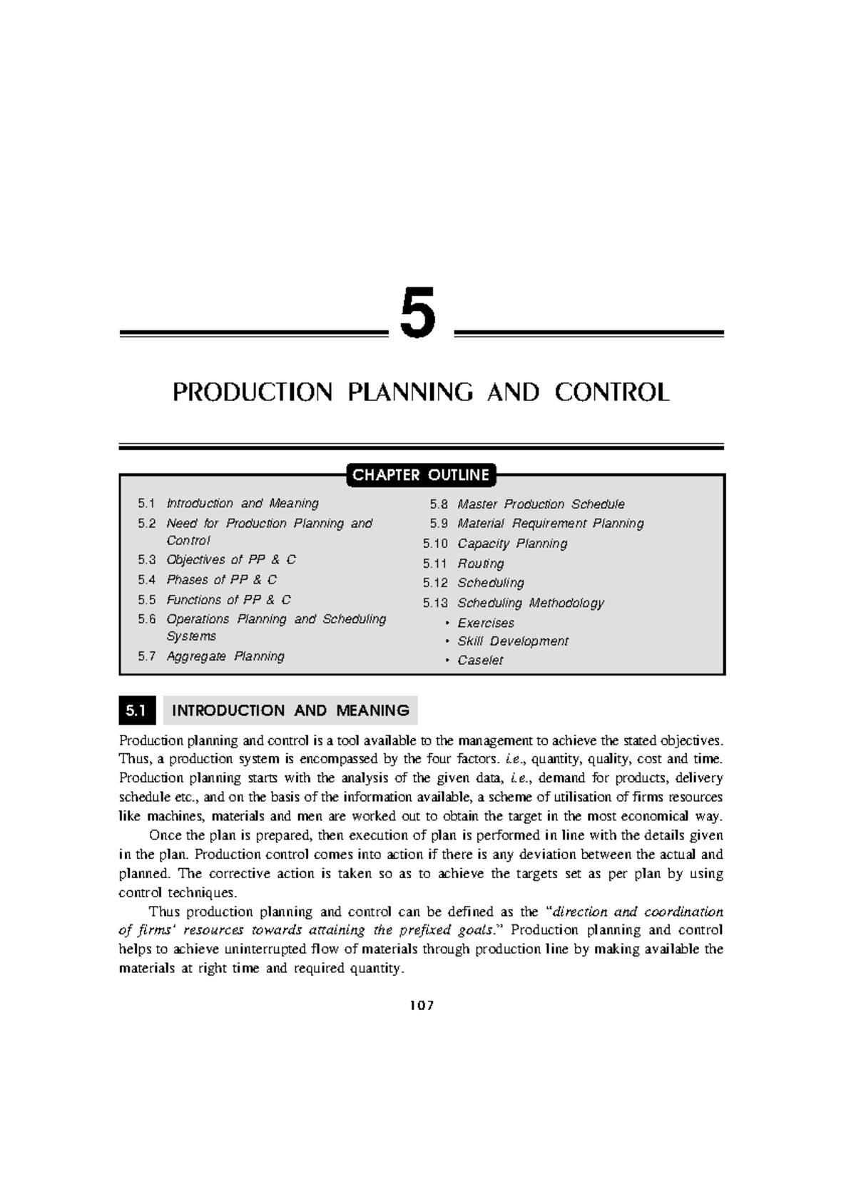 6. Chapter 5 - Production Planning AND Control - 1 0 7 5 INTRODUCTION ...