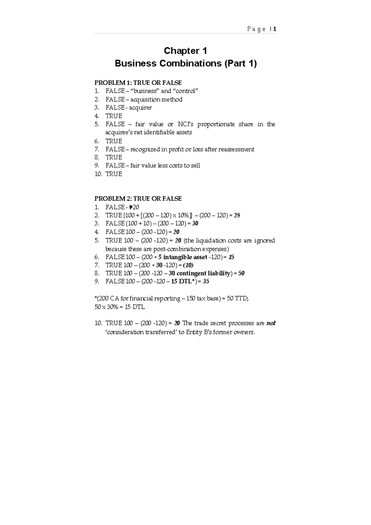 Abc-chapter-1-solman-2020-millan-abc compress - Chapter 1 Business Combinations (Part 1) PROBLEM ...