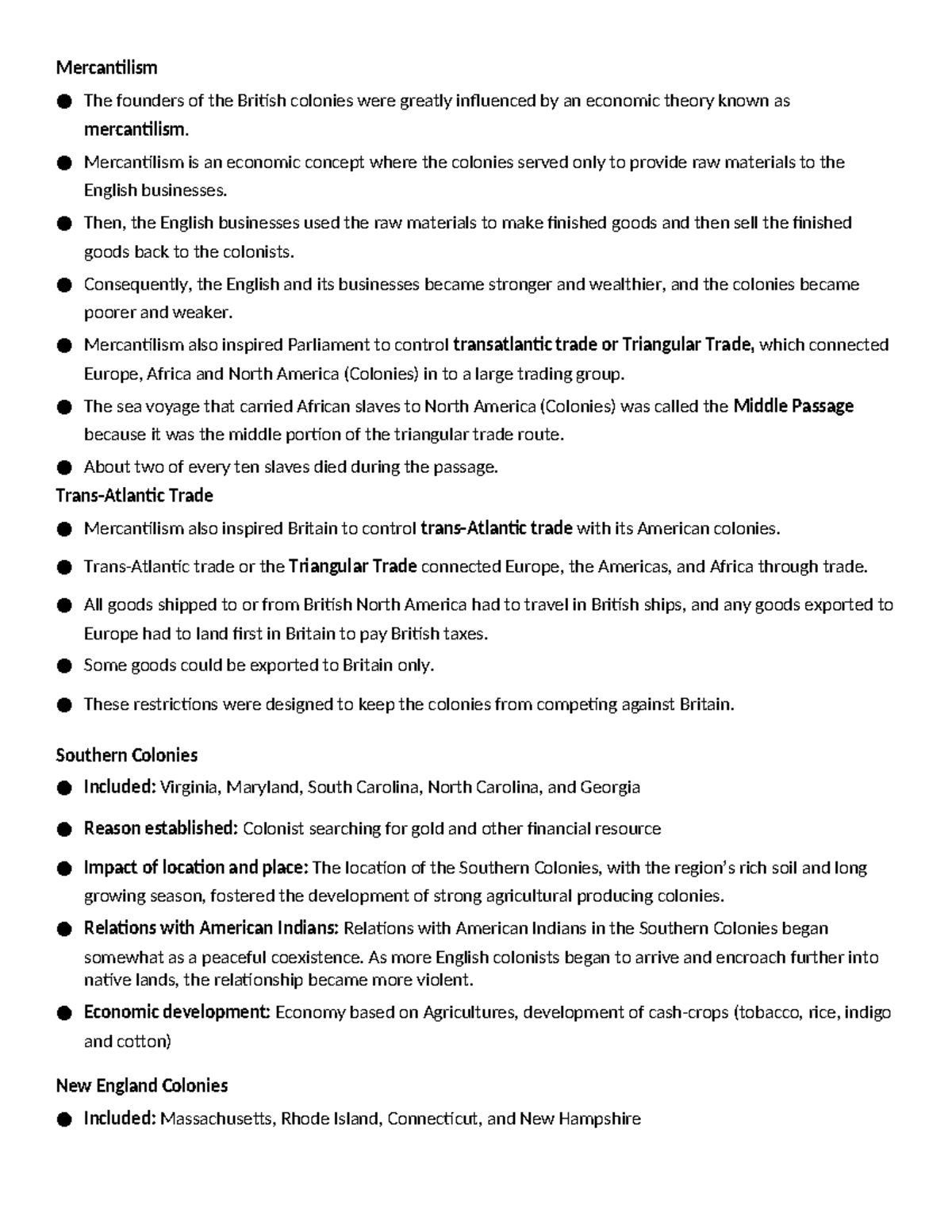 Colonial America: Mercantilism, Middle Passage & Cultural Dynamics ...