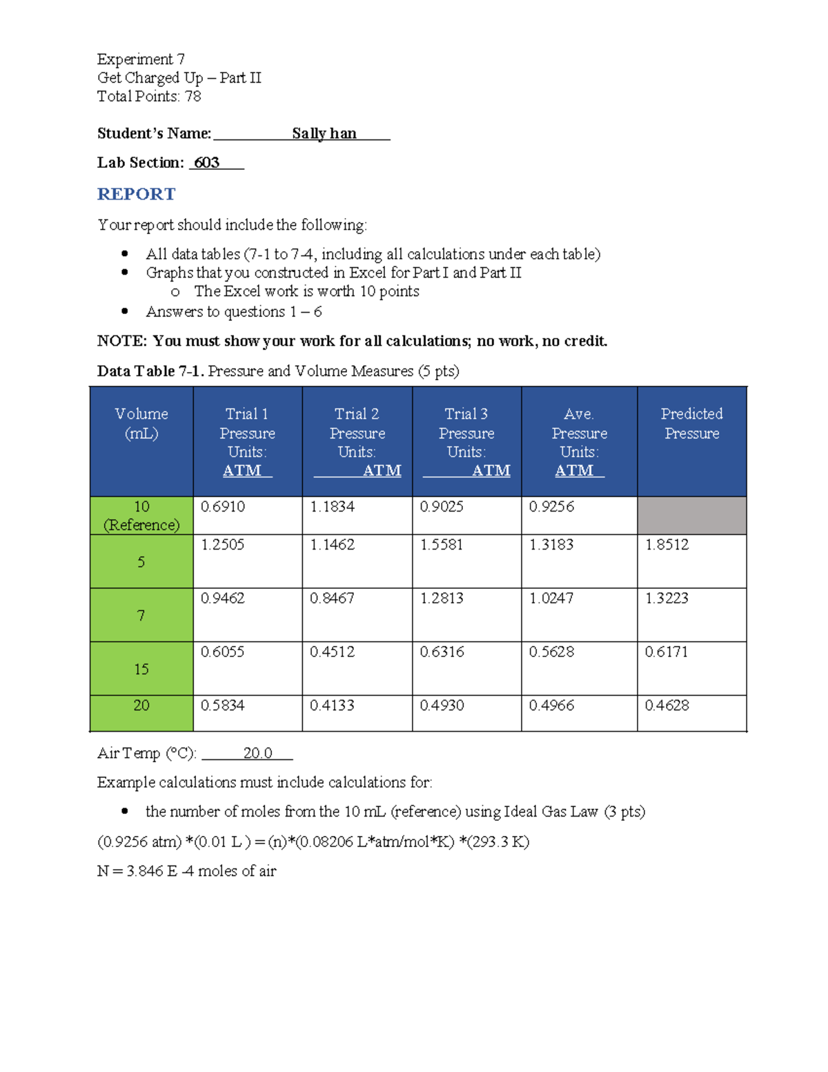 Exp. 7 - Get Charged Up Part 2 - Get Charged Up – Part II Total Points ...