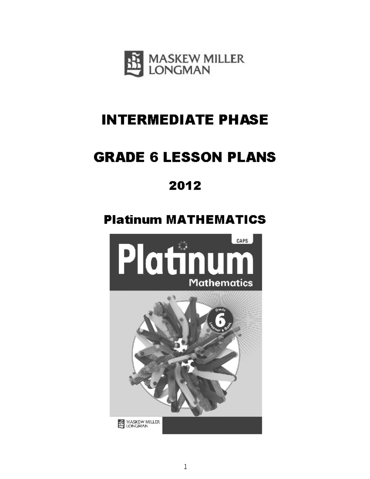 324650088 Grade 6 Platinum Mathematics Lesson Plans 2012 - Studocu