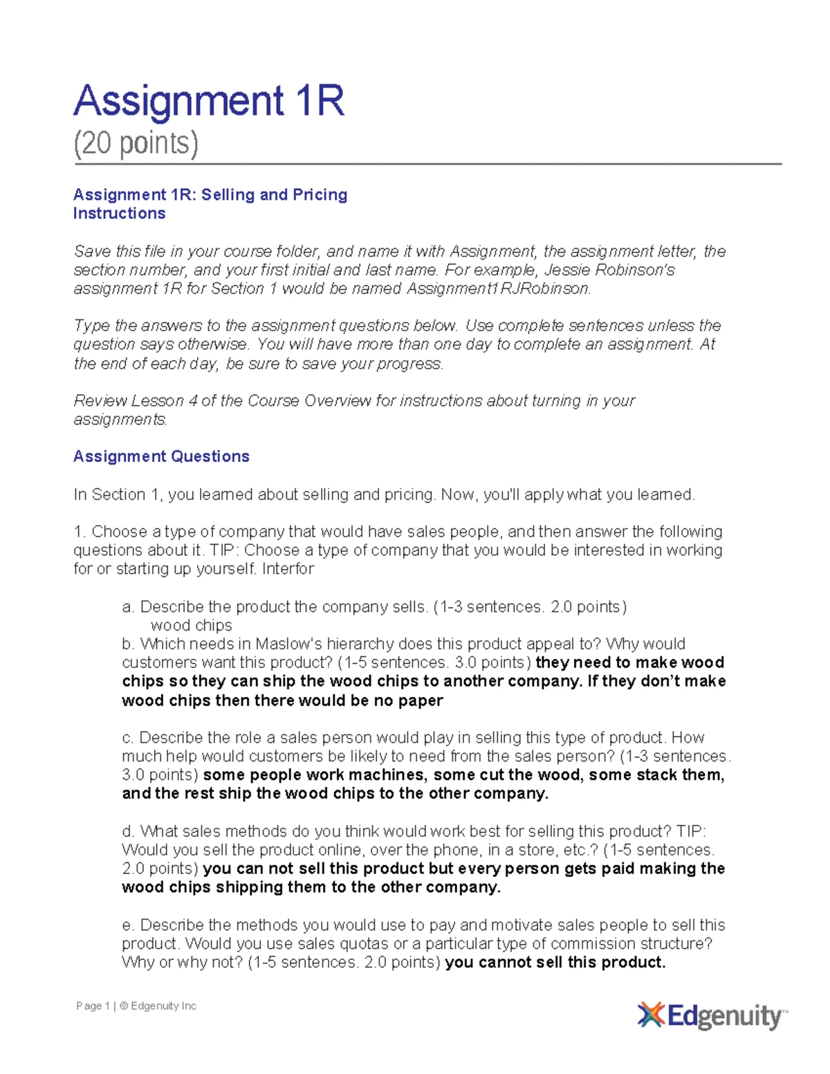 Assignment 8: Business Planning Insights - EL5732 - Studocu