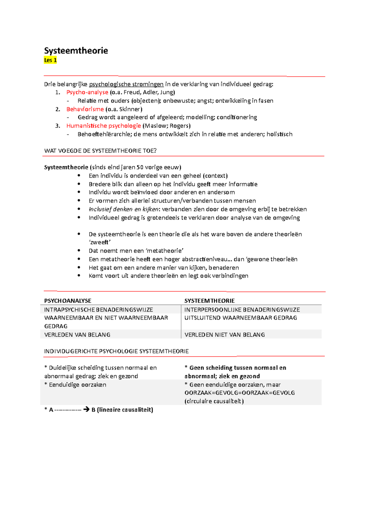 Systeemtheorie - Lesnotities en Dia's van de Klas en Aantekeningen ...