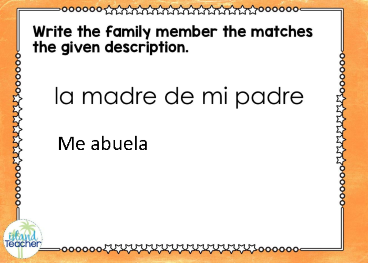 Anguel Ramirez - La Familia Digital Task Cards - Me abuela tia primo ...